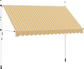 vidaXL Ručně zatahovací markýza 350 cm [43229] Barva: oranžová a hnědá