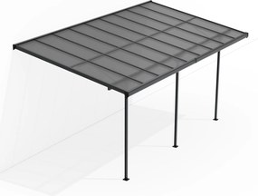 Juskys Hliníkové zastřešení terasy Borneo Barva: tmavě šedá, Velikost: 5,5 × 3 m