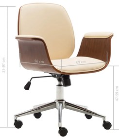 Kancelářská židle Bellair - umělá kůže | krémová