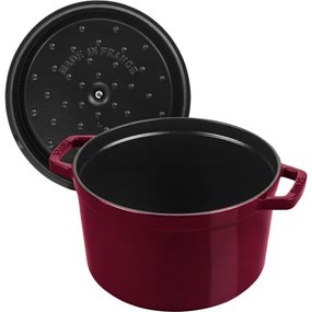 Staub Cocotte hrnec vysoký kulatý 24 cm/4,8 l bordeaux, 125024808