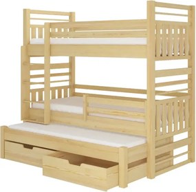 Třílůžková patrová postel HIPPO 200x90