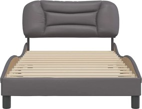 Rám postele bez matrace Hvar šedý 100x200 cm umělá kůže 3207984