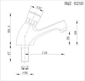 Kuchinox Kuchinox, stojánkový tlačný ventil s časovačem, chromová, LAV-BQZ_02AD