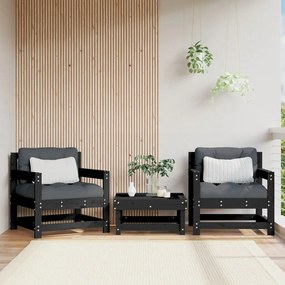 vidaXL Zahradní židle 2 ks černé masivní borové dřevo [825497] Barva: Černá borovice