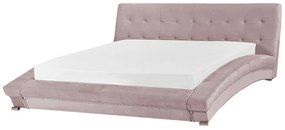 Sametová postel 160 x 200 cm růžová LILLE Beliani