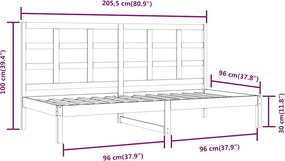 Válenda bez matrace bílá 90 x 200 cm masivní borovice 3108203