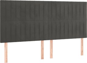 Box spring postel s matrací tmavě šedá 160x200 cm samet 3129340