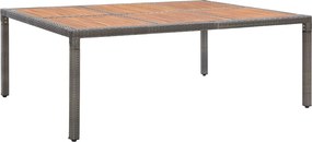 vidaXL Zahradní stůl 200x150x74 cm polyratan a akáciové dřevo [46134] Barva: Šedá