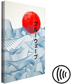 Obraz Modrá vlna (1-dílný) svislý - asijskou inspirovaná abstrakce