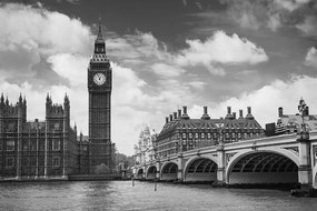 Samolepící fototapeta Big Ben v Londýně v černobílém