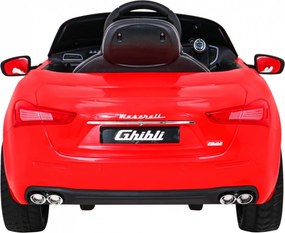 Ramiz Elektrické autíčko Maserati Ghibli na akumulátor červené + dálkové ovládání + pomalý start + EVA + MP3 USB + LED