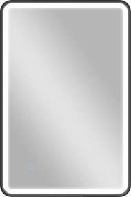 HOMCOM 90 x 60 cm LED koupelnové zrcadlo, světla, 3 barvy, stmívatelné, paměťová funkce, horizontálně a vertikálně, černé