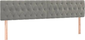 Box spring postel s matrací a LED světle šedá 180x200 cm samet 3134597