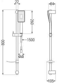 Mexen sprchový set DF54, černá/chrom, 785544582-17