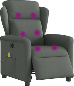 Elektrické masážní polohovací křeslo tmavě šedé textil 3303125