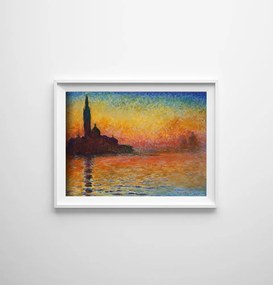 San Giorgio Maggiore v soumraku Claude Monet Retro plakát