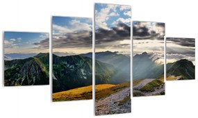 Obraz horské skalnaté krajiny  (125x70 cm)