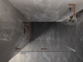 Mexen Lunar-F L, skládací sprchový kout levý 100 x 80 cm, 8mm čiré sklo, profil měděná matná, 836L-100-080-65-00-L