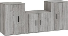 3dílný set TV skříněk šedý sonoma kompozitní dřevo 3188500