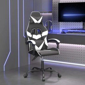 Herní židle černá a bílá umělá kůže 3143847