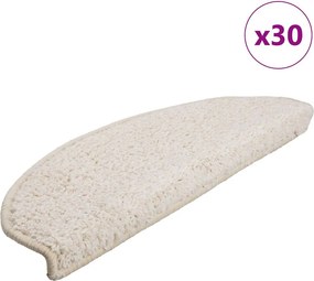 Schodové rohože 30 ks 65 x 21 x 4 cm bílé, půlkulaté, velké 3365818