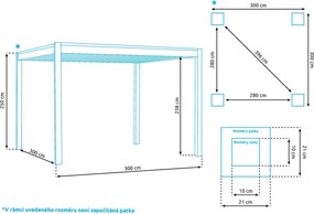 Marimex Bioklimatická pergola 3x3 m 11640721