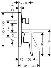 Hansgrohe Metris New, vanová baterie pod omítku, chromová, 31454000