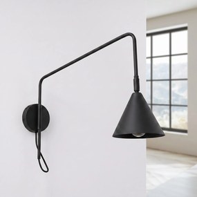 Sollux Lighting Nástěnné svítidlo NOX 1 černé s vypínačem