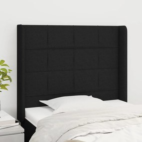 Čelo postele typu ušák černé 83x16x118/128 cm textil 3119556