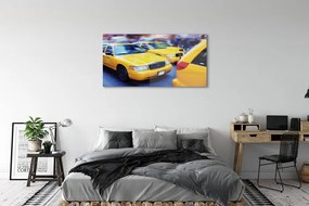 akrylový obraz Žlutá taxi City 125x50 cm