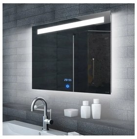 Eurosanit MALENA 60 až 160 cm – zrcadlo do koupelny s LED osvětlením a hodinami Rozměr: 60x65cm