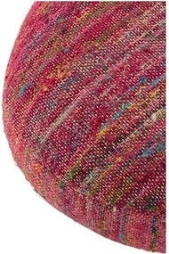 Tmavě růžový puf prošitý barevnými nitěmi Getane - 54,5*50*24 cm