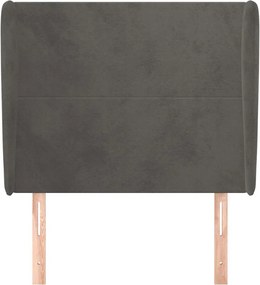 Čelo postele typu ušák tmavě šedé 103x23x118/128 cm samet 3117719