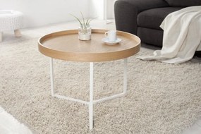 Konferenční stolek Modul 60 cm z přírodního dřeva bílý