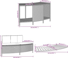 vidaXL Obruba k vířivce černá polyratan a masivní akáciové dřevo