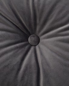 Sametový polštář Velvet s knoflíkem barva šedá látka lesklé, sametová