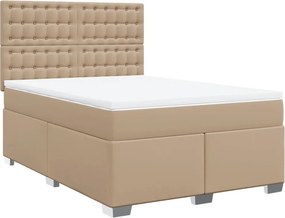 Box spring postel s matrací cappuccino 140x200 cm umělá kůže 3293027