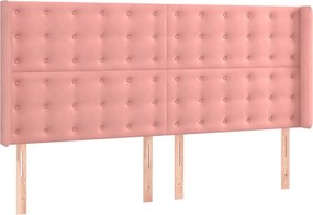 Box spring postel s matrací a LED růžová 200x200 cm samet 3139828