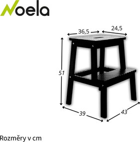 Noela Stolička z kaučukového dřeva CORG černá