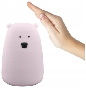 LED RGB Dětská dotyková lampička BEAR LED/0,8W/5V růžová + USB