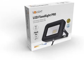 SOLIGHT LED venkovní reflektor Pro 20W/230V/5000K/1700Lm/IP65, černý