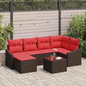 Set pohovek 7 ks Hnědá polyratan 3346804