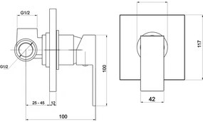 NOVASERVIS sprchová baterie podomítková EDGE chrom 36050,0