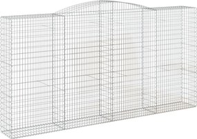 Klenuté gabionové koše 2 ks 400x50x200/220cm pozinkované železo 3147061