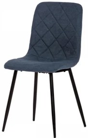 Jídelní židle modrá látka nohy černý kov CT-283 BLUE2