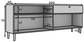 Eltap Dullum 200 Komoda Bílá