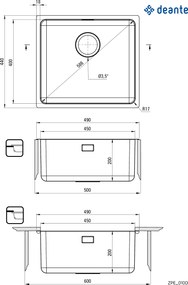Deante Dřez Egeria nerez - ZPE 010D