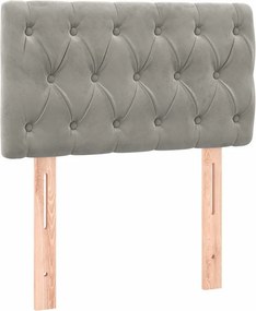 Box spring postel s matrací a LED světle šedá 80 x 200 cm samet 3134549
