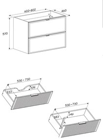 Comad Koupelnová skříňka pod umyvadlo Bella Cashmere 80 kašmír