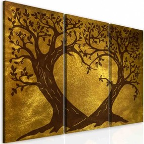 Malvis ® Obraz Zlaté srdcové stromy Velikost (šířka x výška): 120x80 cm